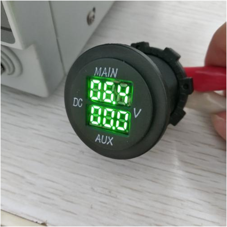 Dual Battery Voltmeter - Round Panel Double LED Digital Voltmeter. - l ...