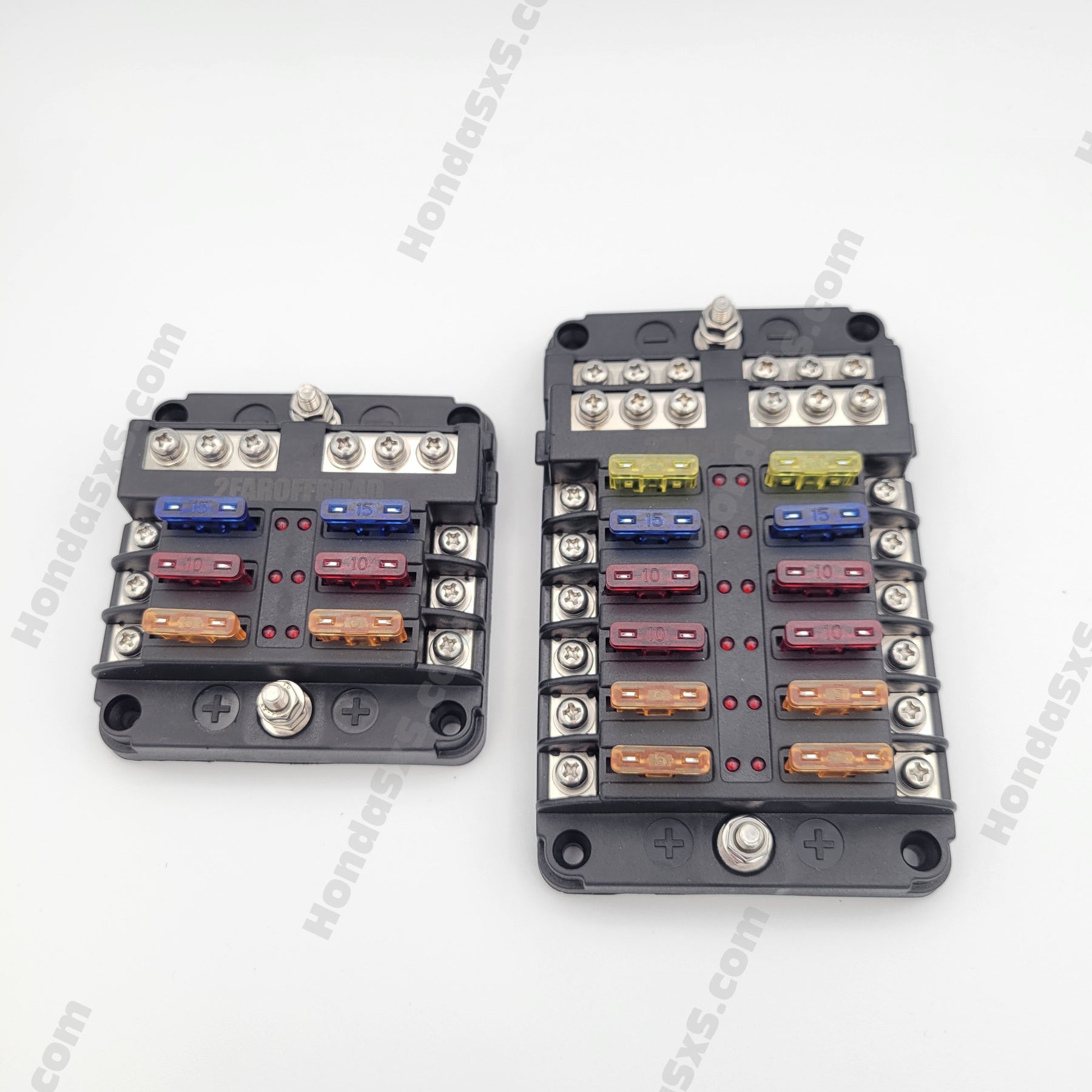 Fuse box with negative bus. 6 or 12 fuse unit, includes variety of fus ...